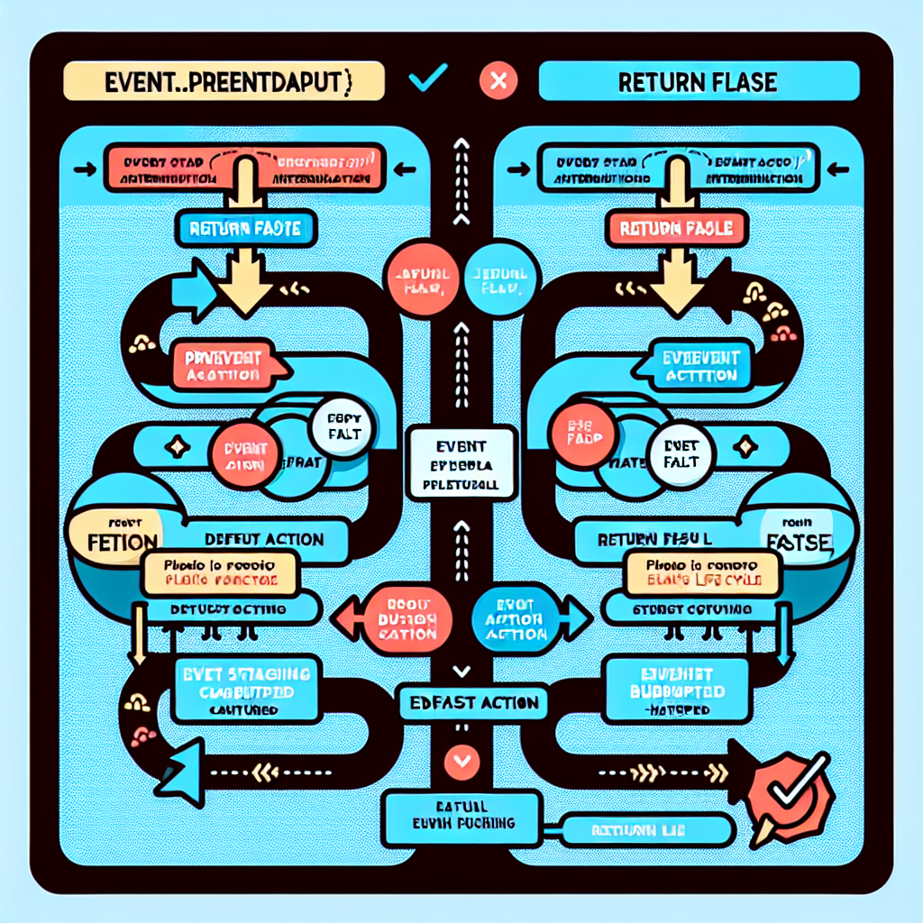 Vergleich von event.preventDefault() und return false in