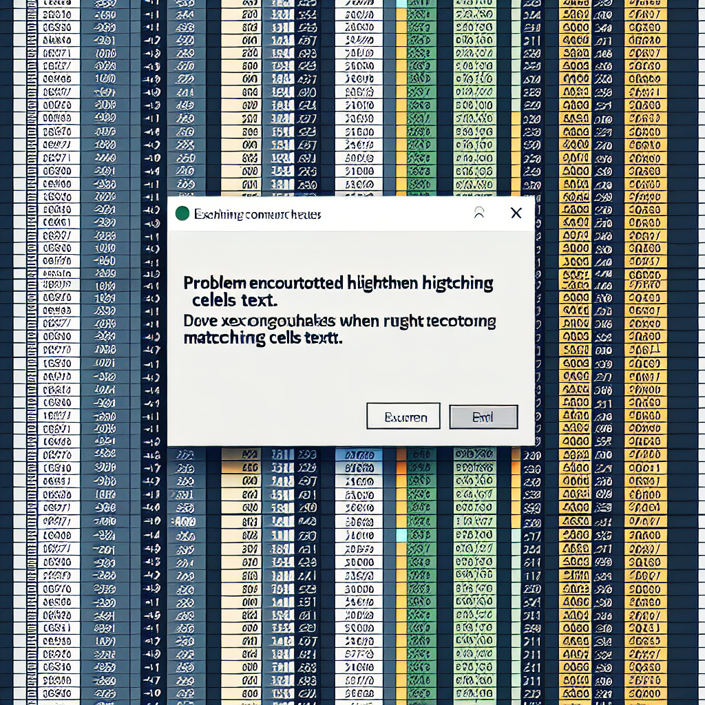 Erreur Excel lors de la mise en surbrillance des cellules